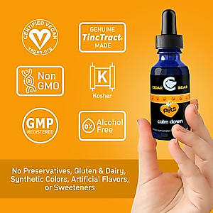 Cedar Bear - Pet’s Calm Down - All-Natural Dog Supplement for Stress Relief, Alcohol-Free Cat Calming Products, Also for Birds & Exotic Pets, 1 fl oz/30 ml