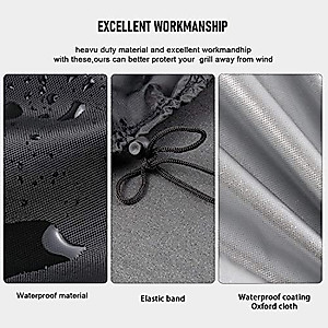 Twopone Charcoal Grill Cover, BBQ Grill Cover for Weber Charcoal Kettle, Heavy Duty Waterproof Outdoor Smoker Cover, Round Grill Cover for Most Charcoal Grill-30 D x 28" H