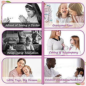 EFOSHM Doctor Kit for Kids, 32 Pieces Toy Medical Kit with Stethoscope, Coat, Doctor Pretend Play Toy Set with Medical Storage Bag for Girls Toddler Ages 3+