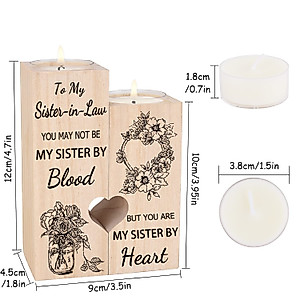 Huixi Sister in Law Gifts, Candlestick - Gifts for Sister in Law, Best Sister in Law Birthday Gifts, Sister-in-Law Christmas Mother's Day Wedding Gifts (Sister in Law)