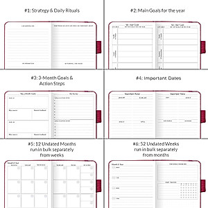 Legend Planner Pocket – Small Undated Monthly & Weekly Goal Journal and Calendar for Productivity, Mini Life Organizer Planner Perfect for Purse, Size: 3.5" x 6.2" Hardcover – Hot Pink