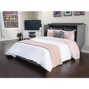 AFI Nantucket Murphy Bed Chest Queen Grey with Charging Station & Cool Soft Mattress