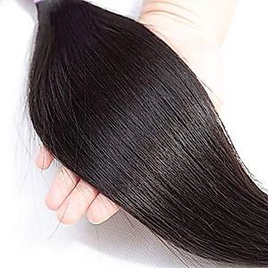 Brazilian Straight Hair Bundles 10A Straight Bundles 100% Unprocessed Virgin Hair Straight Human Hair Bundles Remy Hair 3 Bundles Natural Color (14 16 18)