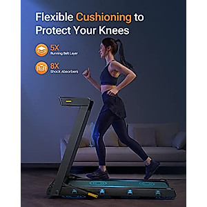 Walking Pad Treadmill, UREVO 3 in 1 Under Desk Walking Treadmill with Stroll Mode, 2s Folding Treadmill for Home Office with Remote & Grip Handle