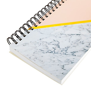 Juvale 200 Page Salon Appointment Book for Hair Stylist, Undated, Daily Planner, Hourly Spiral Book, Marble Design, 2 Columns (14 x 5 In)