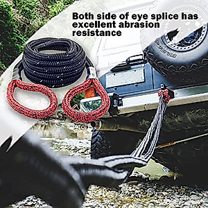 X MONSTER Kinetic Recovery Tow Rope 3/4" x 20' (MBS 22,000 lbs) with Reflective Tape and 2 Soft Shackles (21,800bs) Offroad Recovery Kit