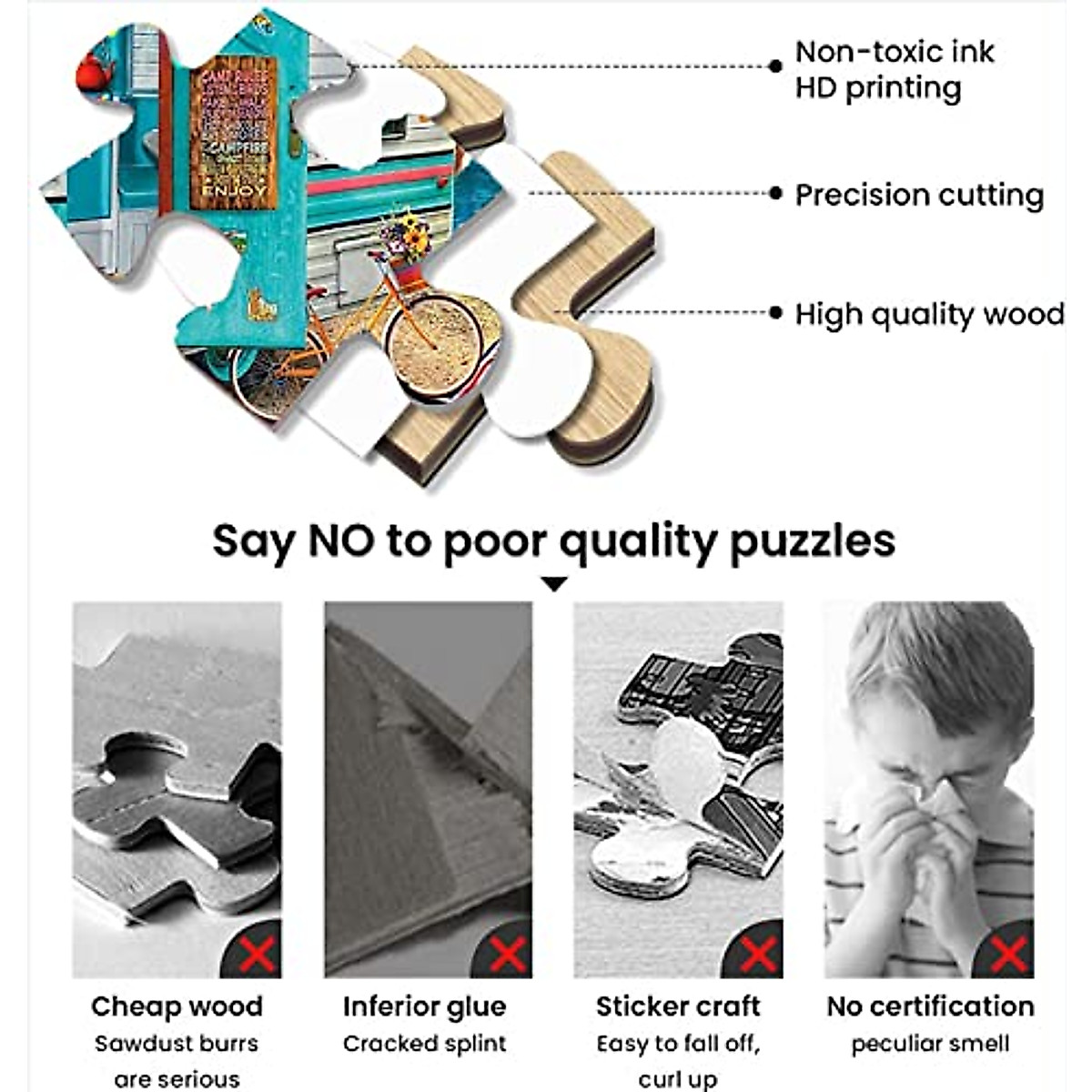 Puzzles for Adults 500 Pieces Family Camping Educational Puzzle Games for Home Decoration for Friends