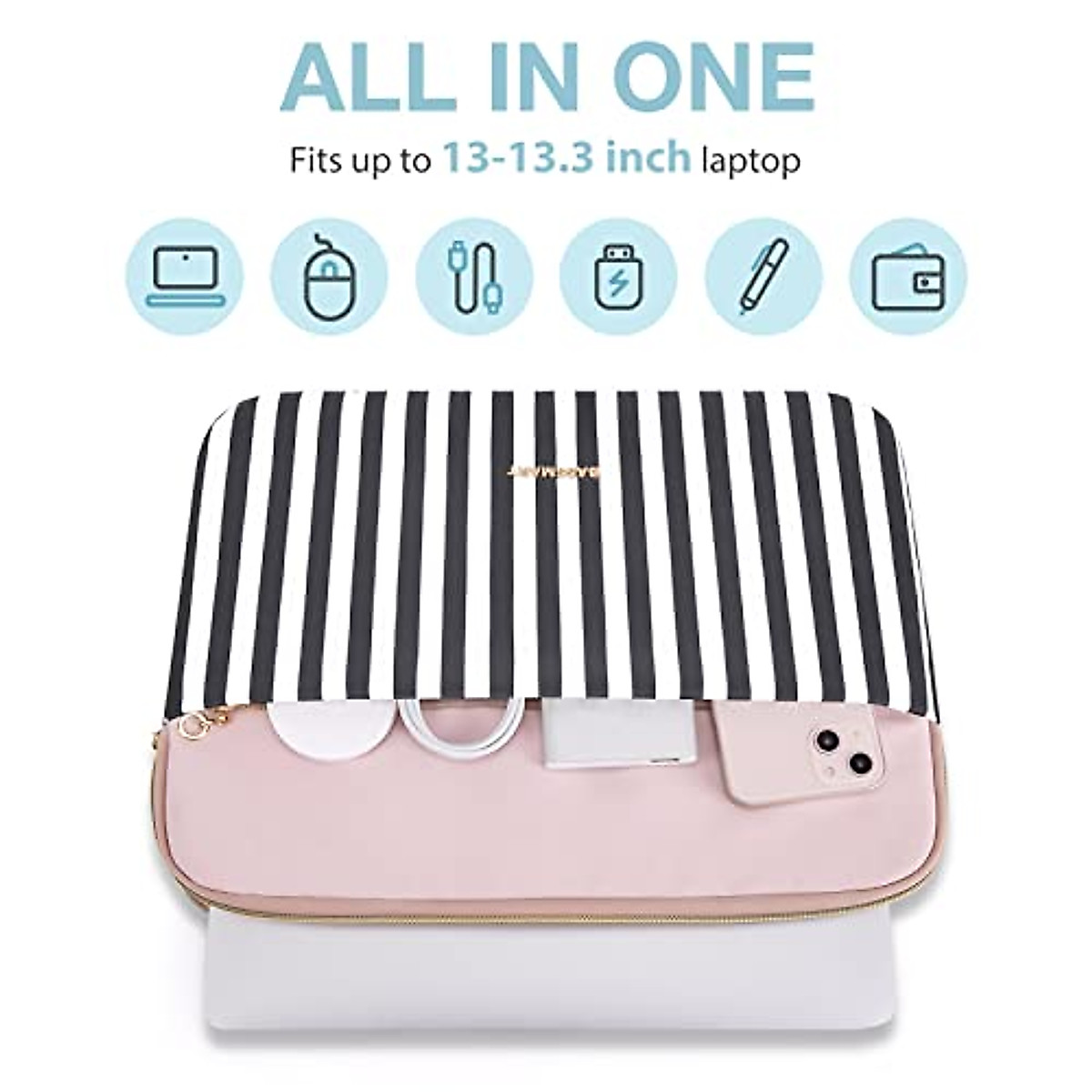 Laptop Sleeve Bag, BAGSMART Laptop Case Compatible with MacBook Air/Pro Retina,13-13.3 inch Notebook Compatible with MacBook Pro 14 inch 2021 2022 M1 Pro/Max A2442, Computer Bag with Pocket, Pink