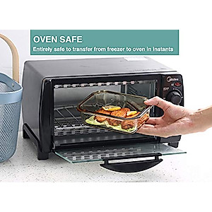 Emica Glass Food Container Set-6 Pack, Glass Amber Color Meal Prep Containers, Food Prep Containers Glass with Lids, Airtight Glass Bento Boxes (6 Containers & 6 Lids)