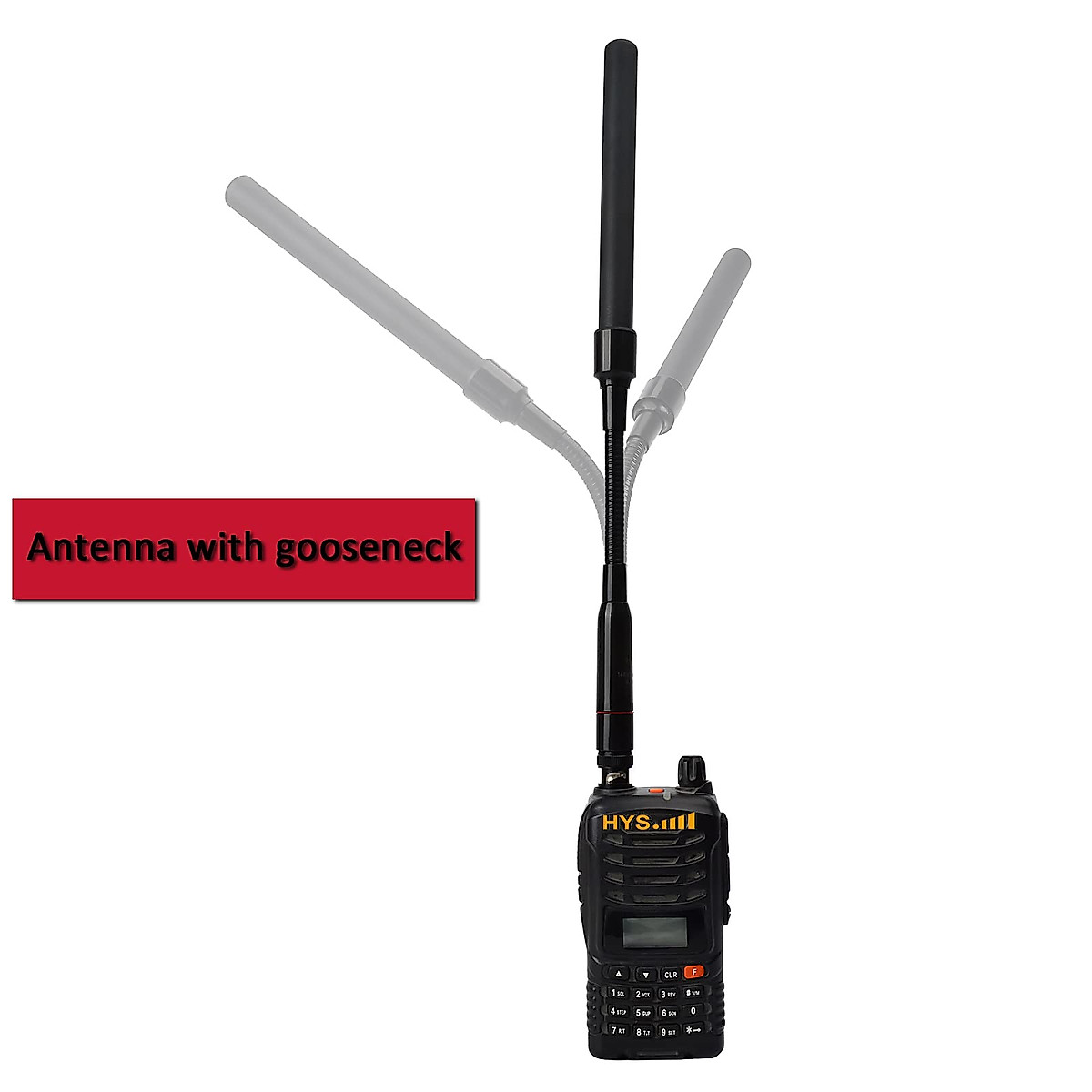 HYS 2m/70cm Gooseneck CS Tactical 11.8-inch Antenna with Fiberglass 20W Handheld BNC Antenna for ICOM V8 V80 V80E V82 V85 F3S HT-66 2 Way Radio Radio