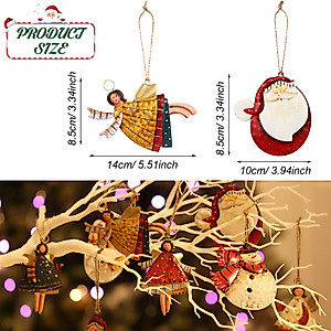 WILLBOND 8 Pieces Christmas Tin Metal Ornaments Tin Dancing Flying Angels Decorations Tin Santa Claus Christmas Ornaments for Holiday Celebrations Themed Party Home Decoration