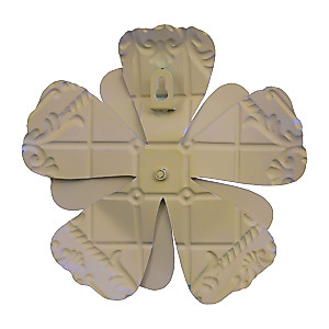 Foreside Home & Garden 7.75 x 7.5 inch White and Yellow Metal Layered Flower Wall Décor FDDD10143, Multi