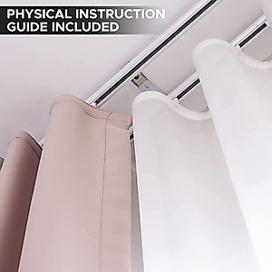 Jos & Haz Ceiling Curtain Track Set - 3ft-6.6ft / 2 Meter - Ceiling Track for Curtains-Room Divider - Curtain Track Ceiling Mount For Living Room Bedroom Drop Ceiling Shower-Ceiling Track System