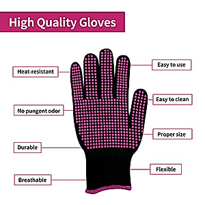 HTVRONT Heat Resistant Gloves for Sublimation - 2Pcs Heat Gloves for Sublimation with Silicone Bumps, Heat Resistant Work Gloves for Women,Universal Fit Size