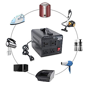 Cantonape Voltage Transformer Converter 1000 Watt Step Up/Down Convert from 110-120 Volt to 220-240 Volt and from 220-240 Volt to 110-120 Volt with 2 US Outlets, 2 Universal Outlets