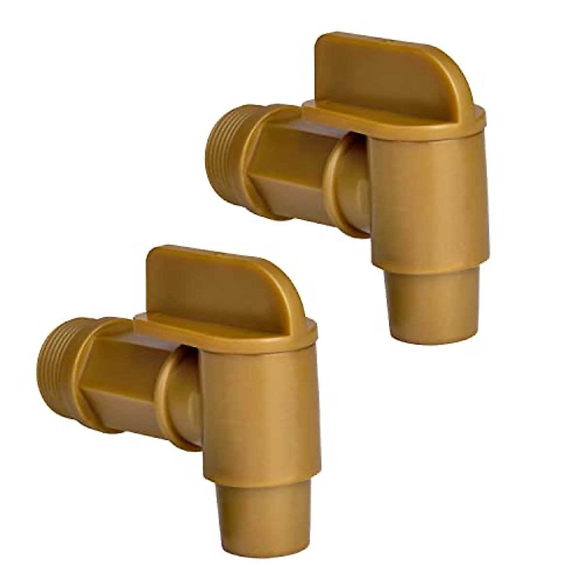 PowGrow Plastic Faucet Spigot, 3/4 NPT Spigot Faucet for Plastic Drums, Durable Polyethylene Material Faucet Replacement Spigot, 1 Inch Thread Size,2-Pack