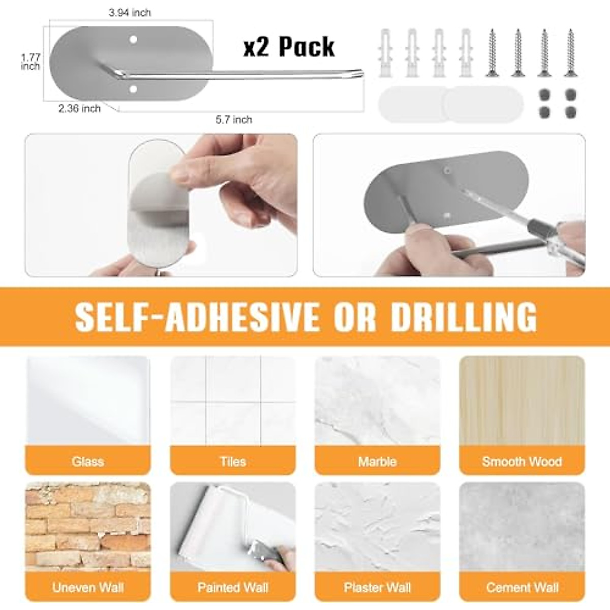 2 Pack Hat Organizer Hat Rack for Baseball Caps Wall Mount, Tumbler Lid Organizer, Kitchen Utility Hooks under Cabinet, Hat Hanger Cup Lid Holder Self Adhesive No Drilling for Door Closet Wall