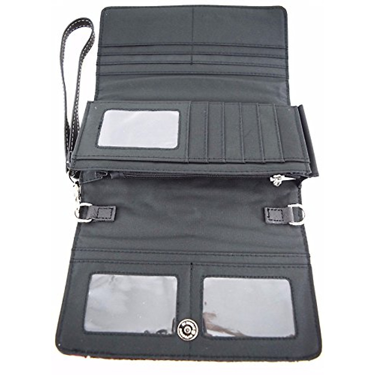 Western Rhinestone Cross Tooled Leather Totes Concealed Carry Purse Handbag Women Shoulder Bag Wallet Set (Coffee Set)