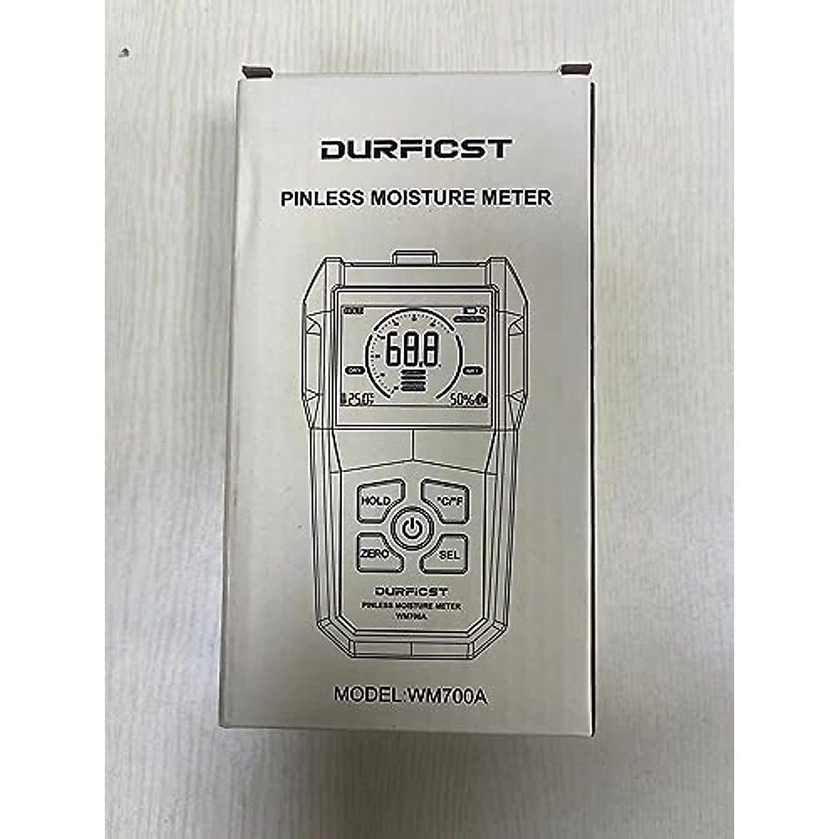 Wood Moisture Meter, DURFICST Moisture Meter for Walls, Digital Pinless Wood Moisture Meter Tester with Humidity and Audible & Visual Alerts, for Wood Firewood Moisture Meter Paper Floor