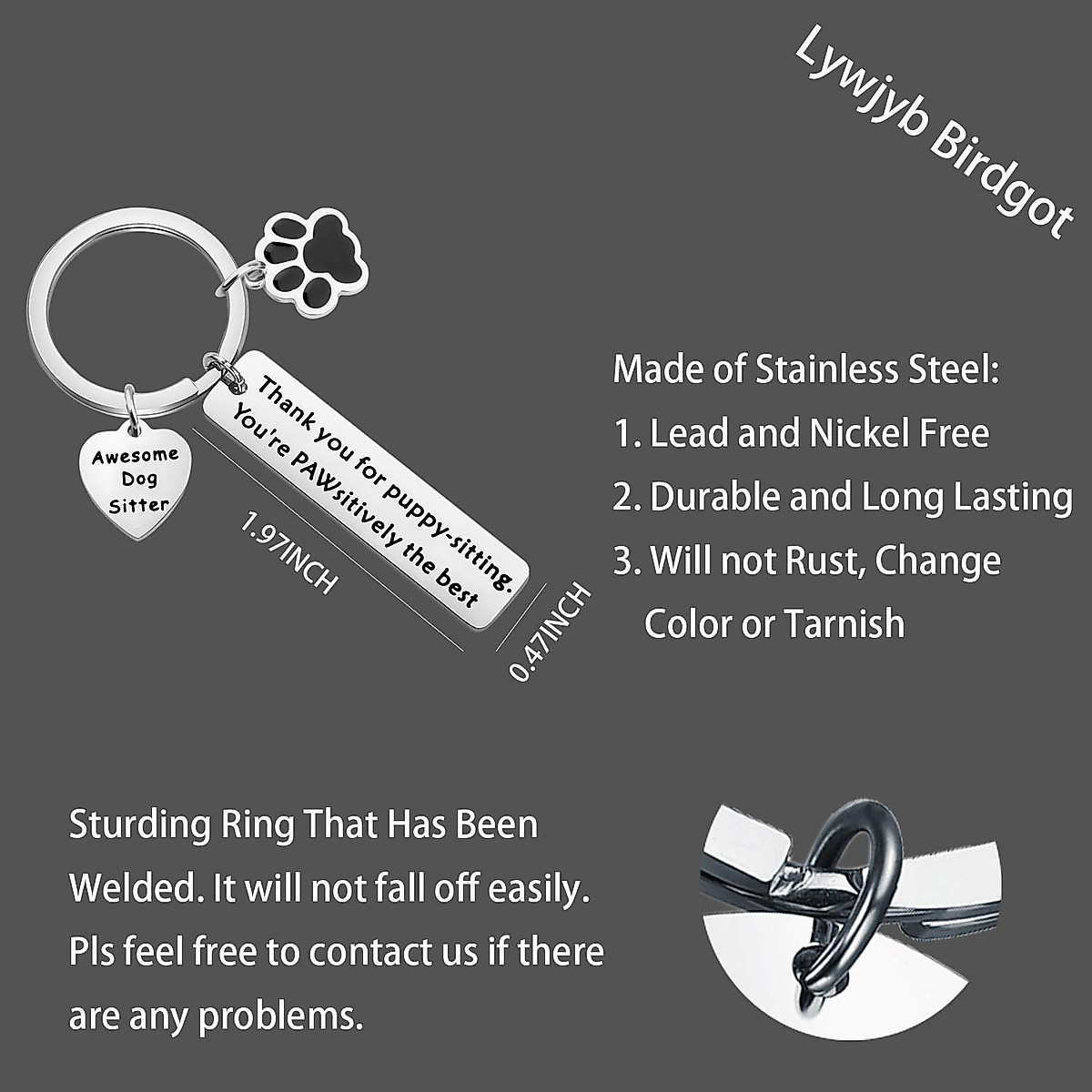 Lywjyb Birdgot Dog Walker Gift Dog Sitter Thank You Gift Dog Sitter Keychain