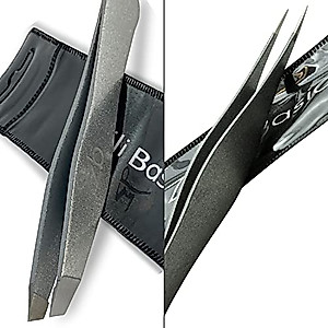 Zizzili Basics Tweezers - Surgical Grade Slant and Pointed Tweezer for Eyebrow, Facial Hair Removal and your Precision Needs - Bundle