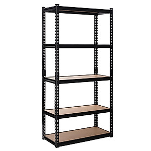 PACHIRA E-Commerce 5 Tier Storage Shelves 31.5" W x 15.75" D x 72" H, Adjustable Metal Shelving Heavy Duty Garage Shelving Unit Utility Rack Shelf for Storage Warehouse Pantry Closet, Black