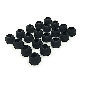 Earbudz 10 Pairs Medium Silicone Replacement Earbud Ear Buds Tips – Black