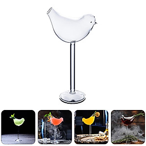 Hemoton 4Pcs Cocktail Glass, 5 OZ Clear Wine Glasses, Bird Glasses Drinking Bird Shaped Cocktail Wine Glass, Unique Champagne Coupe Glass Martini Goblet Cups, for Christmas and New Year Decor