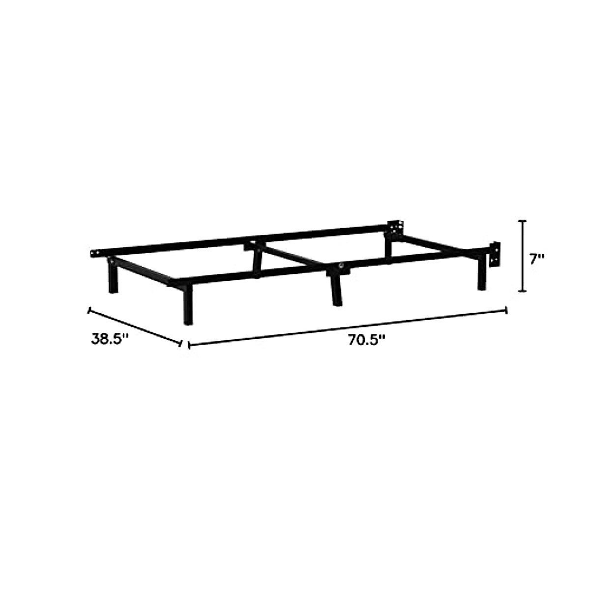ZINUS Compack Metal Bed Frame / 7 Inch Support Bed Frame for Box Spring and Mattress Set, Black, Twin