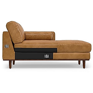 SIMPLIHOME Morrison Right Sectional Sofa in Full-Grain Genuine Leather, Sienna, 102-inches Wide, L-Shaped Leather Couch with Right Chaise for the Living Room and Family Room