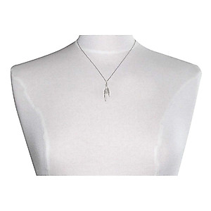 LES POULETTES JEWELS - Sterling Silver Necklace Two Feathers - Size 45 cm