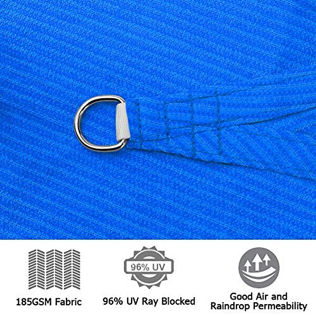 iCOVER Sun Shade Sail Canopy 16'5"x16'5"x16'5", 185GSM Fabric Permeable Pergolas Top Cover, for Outdoor Patio Lawn Garden Backyard Awning, Blue