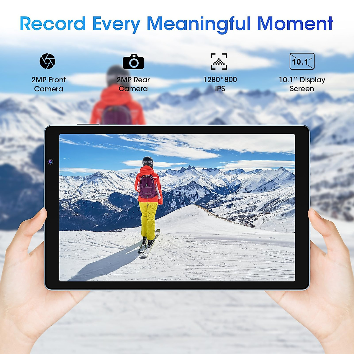 WeTap Android Tablet 10 inch Tablets丨 M10 Android 12 OS, 2+32GB / 512GB Expandable, Dual Camera Android Tablet, 1280x800 IPS Tablets, Quad-Core Processor, 6000 Mah Battery Bluetooth WiFi (Light Blue)