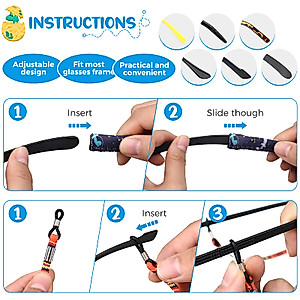 Frienda 9 Pcs Kids Eyeglass Straps Neoprene Nonslip Kids Sunglasses Holder Lanyard Retainer Animal Theme Sport Adjustable Eyewear Retainer for Boys Girls