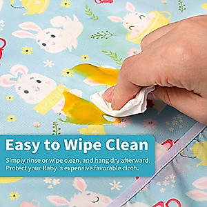 Baby Noah 3 Pcs Short Sleeved Bib - Baby and Toddler Smock Bibs for Boys and Girls - Waterproof Bib with Pocket| 6-36 Months