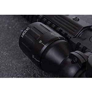 Monstrum 3-9x32 AO Rifle Scope with Illuminated Range Finder Reticle and Parallax Adjustment | Black