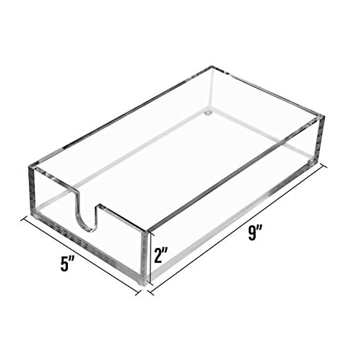 Acrylic Guest Towel Napkin Holder – Acrylic Holder for Disposable Hand Towels for Bathroom – Clear Paper Towel Dispenser Modern Storage Tray – Perfect Tray for Napkins. by Fete.