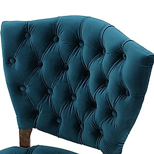 Christopher Knight Home Bates Tufted Velvet Fabric Dining Chairs, 2-Pcs Set, Dark Teal