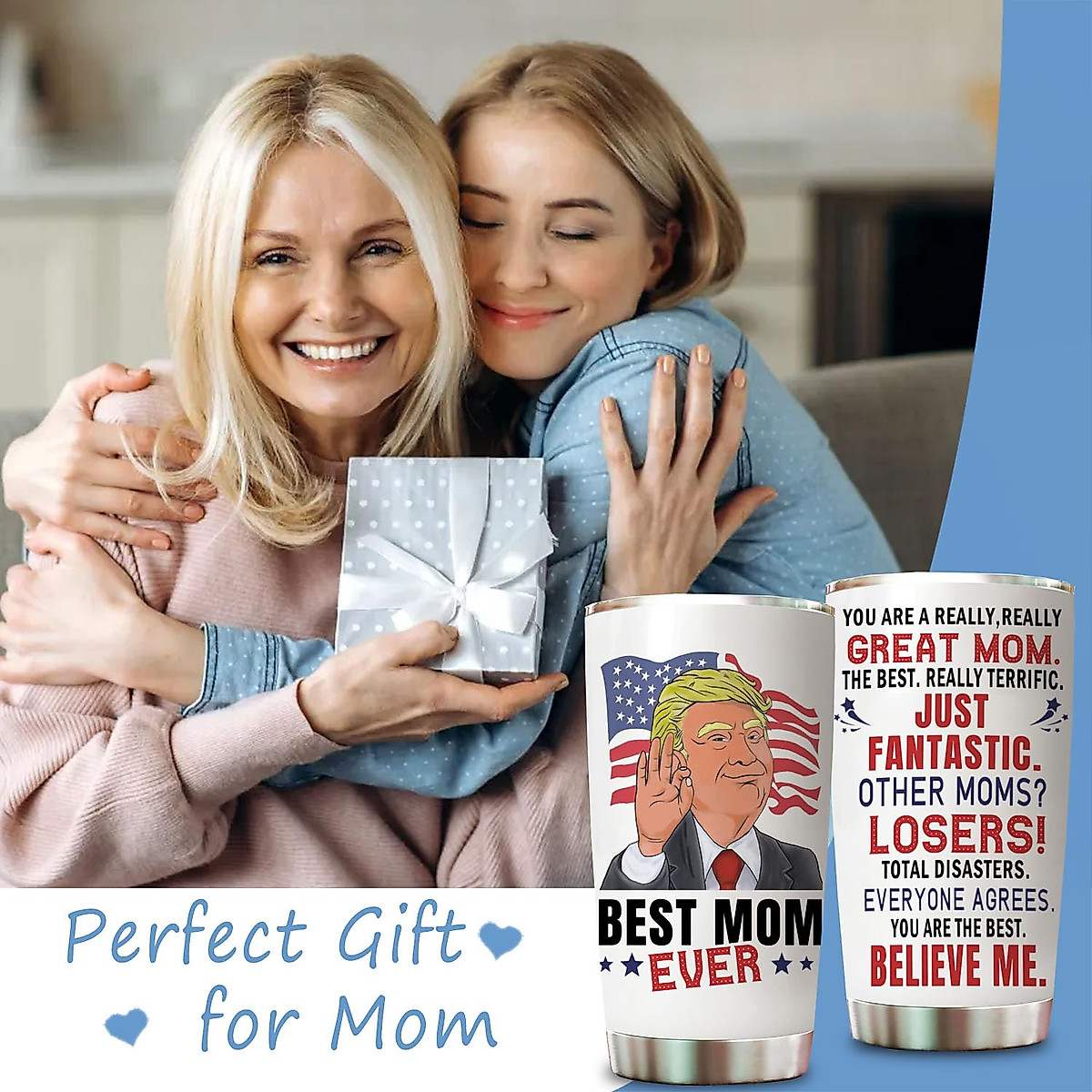 CordoCuti Gifts for Mom from Daughter, Son, Kids - Christmas Gifts for Mom - Mom Birthday Gifts, Birthday Gifts for Mom - Christmas Gifts For Mom From Daughter, Son - Mom Tumbler 20Oz White