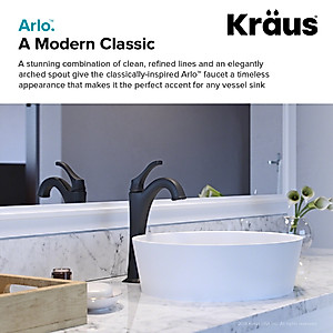 Kraus KVF-1200MB Arlo Bathroom Faucet, Matte Black