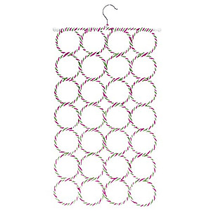 Super Z Outlet Foldable 28 Ring Hole Slots Space Saving Closet Hanger Scarf, Ties, Belts, Socks Organizer for Home Bedroom, Bathroom, Living Room (1)