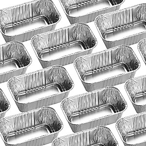 MOACOCK 100 Pack Aluminum Mini Loaf Baking Pans, 1 Lb Heavy Duty Disposable Loaf Pans, 6 x 3.5” Thick Foil Bread Pans for Baking Holiday Treats Food Storage and Takeout