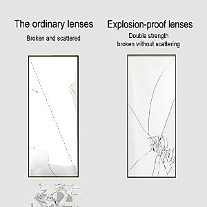 Black Full Length Floor Mirror with Stand for Bedroom and Bathroom Large Wall Hanging Mirror with Shatterproof for Living Room and Closet Aluminum Alloy Frame, Big Size, Free Standing, Gym Mirror