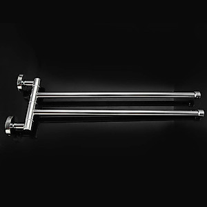 Cyrank Swivel Towel Rack, Kitchen Swivel Towel Bar 2/3 Arm Wall Mounted Hand Towel Rack Swing Out Rotating Towel Holder for Bathroom(2 Arms)