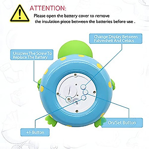 Doli Yearning Baby Bath Thermometer with Room Temperature| Fahrenheit and Celsius|Frog Lovely Shape|Kids' Bathroom Safety Products| Bath Toys…