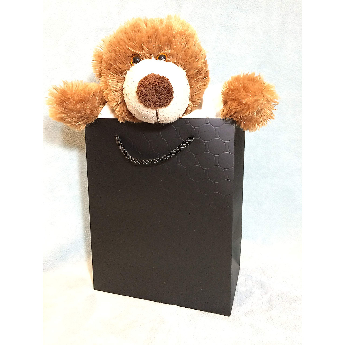 8x10 Black Gift Bags with Handles Medium 12 pcs Luxury Black Paper Shopping Bags 8x5x10 Premium Quality Heavy Duty Modern Fancy Matte Elegant Embossed Wedding Guests Birthday Bridal Baby Shower Merchandise