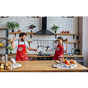 Cute Black Kitchen Bib Apron For Women and Men - With 2 Pockets and Graphic - Multi-sized - For Chefs and Home Cooking - Water Resistant - Gift Box Cooking Ninja Apron for Women