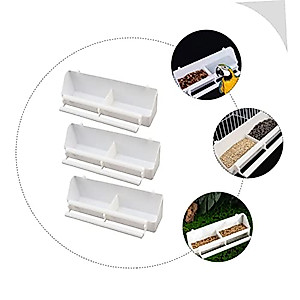 Balacoo 3pcs Cage Fruit Design Holder Girds Parakeet Food Dispenser Trough Double Birdcage Hanging Bird Feeder for Small African Buckle Gray Macaw Cup Parrot White Bowl Canary Water