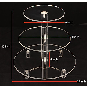 HAOWUJIN Cupcake Stand for 24 Cupcakes, Round Acrylic Cupcake Stand for Wedding Birthday Party Baby Shower Dessert Table for Parties Display, 3 Tier Clear Cupcake Tower Stand…
