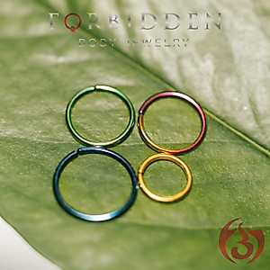 Forbidden Body Jewelry 20g 8mm Surgical Steel Black Seamless Nose Ring & Cartilage Hoop with Comfort Round Ends